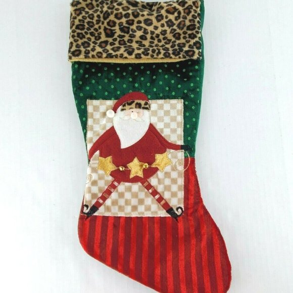 Holiday | Hobby Lobby Velvet Green Red Leopard Print Santa Claus ...